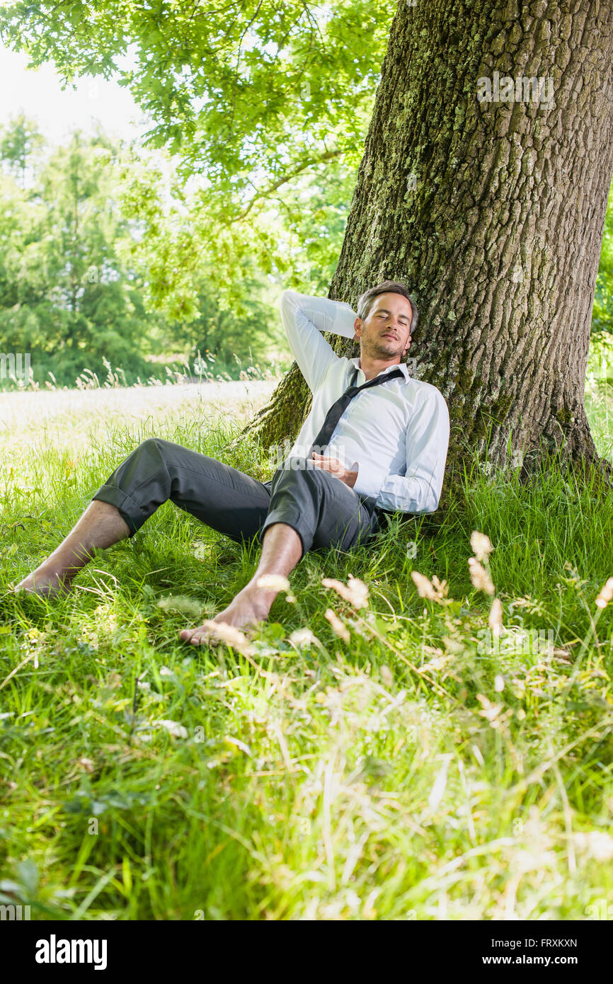 Man Sleeping Under Tree Stock Photos & Man Sleeping Under Tree Stock ...