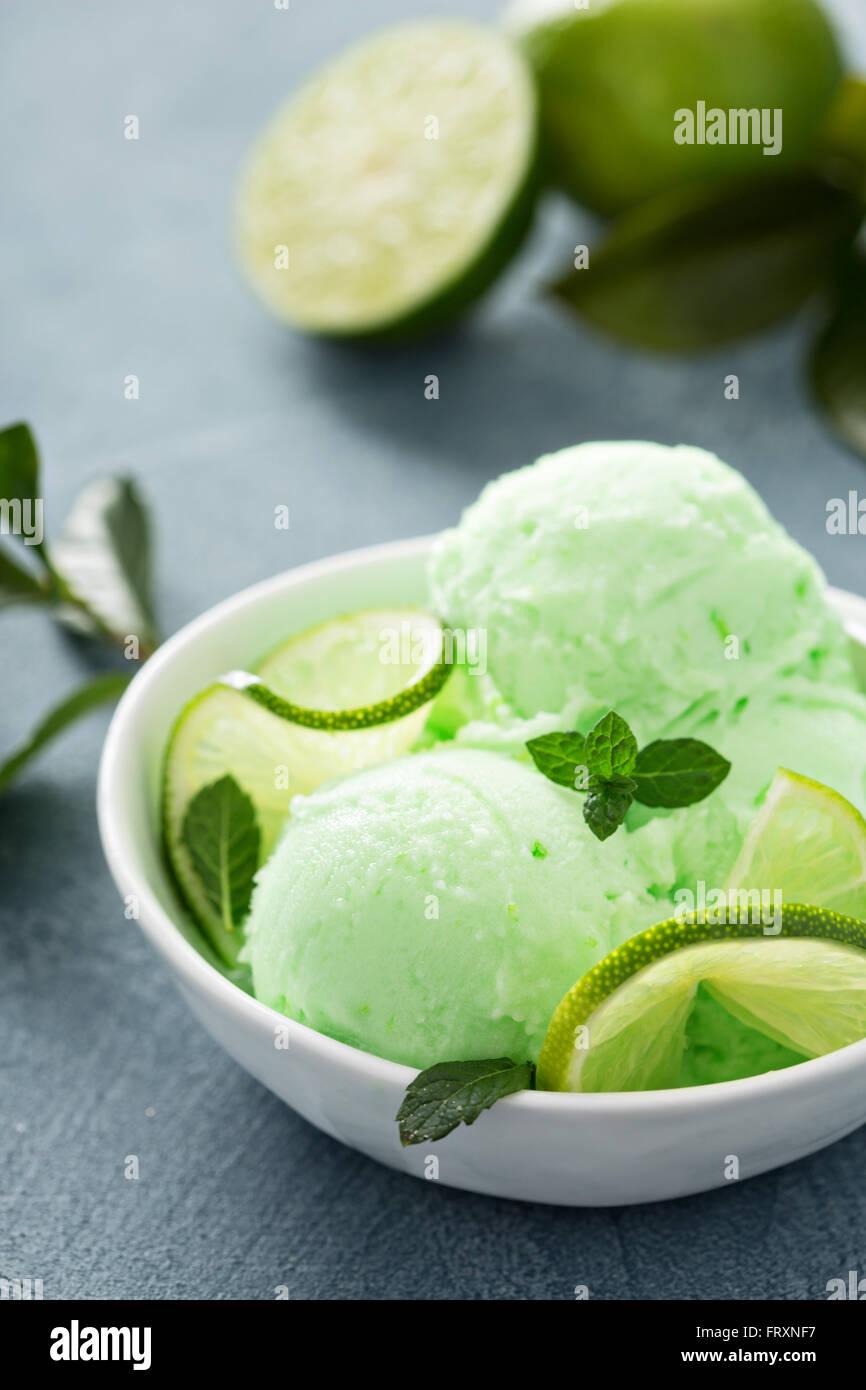 Green refreshing lime ice cream Stock Photo - Alamy