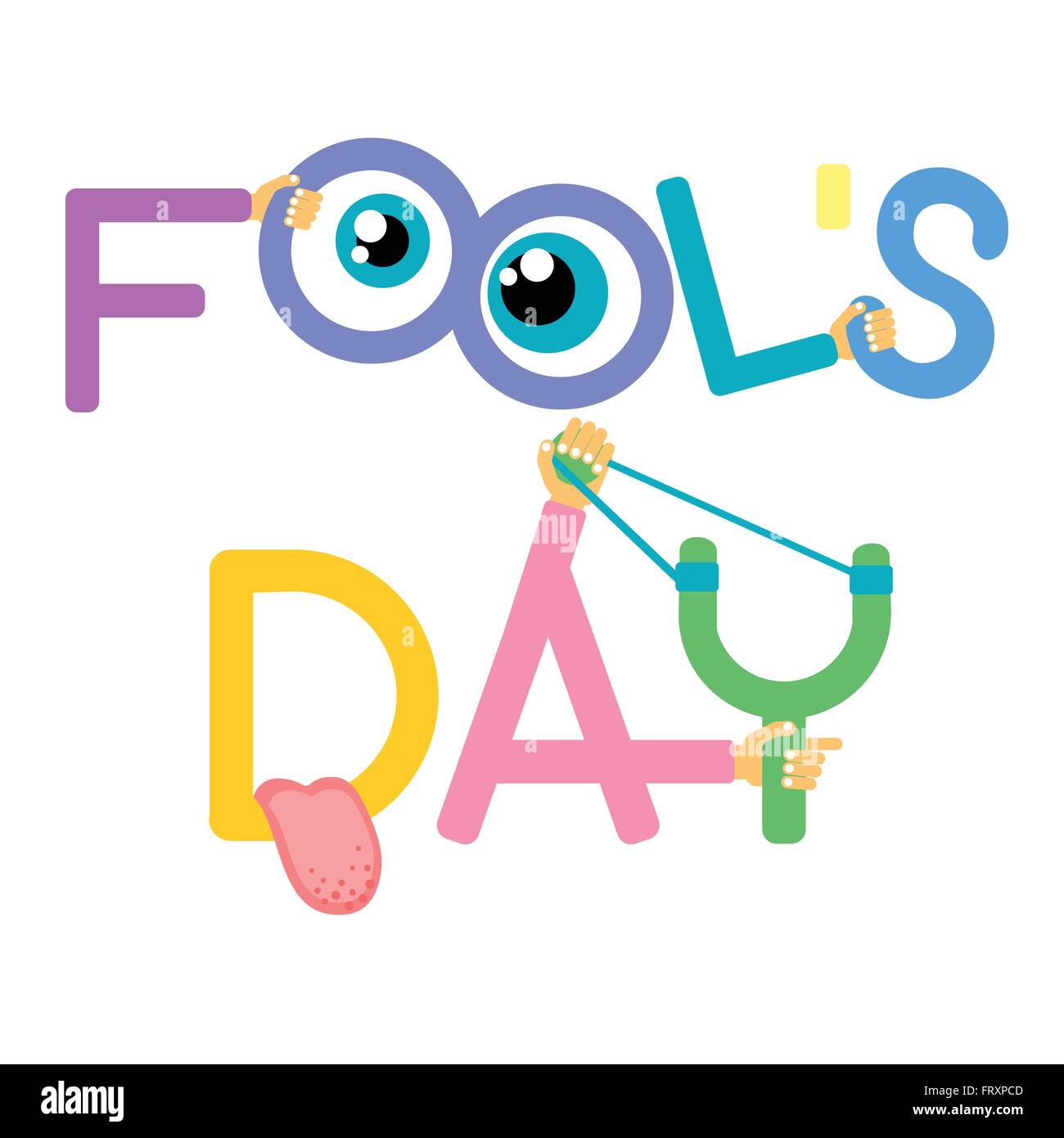 Fool Day April Holiday Greeting Card Banner Comic Crazy Stock Vector ...