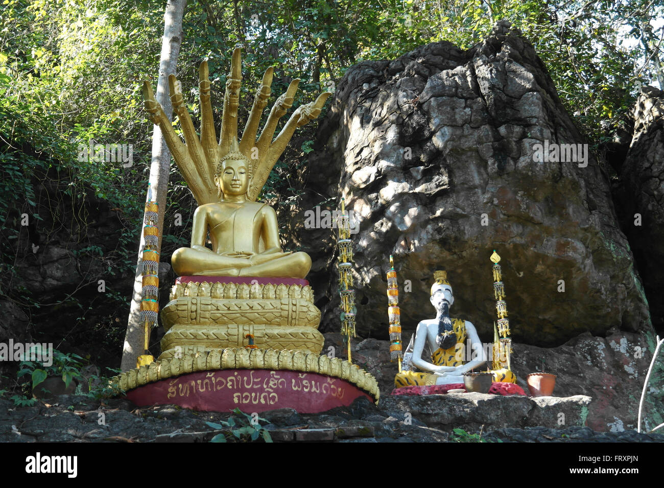 Buddha Statue on Mount Phou si in Luang Prabang - Laos Stock Photo - Alamy