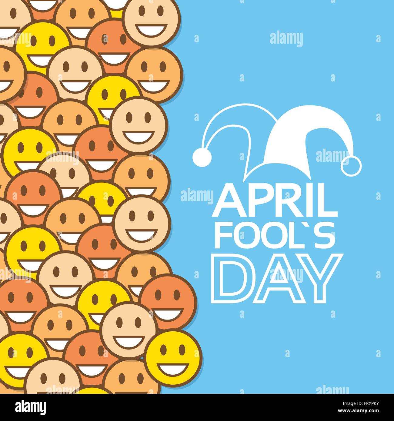 Smile Yellow Faces Jester Fool Day April Stock Vector Image & Art - Alamy