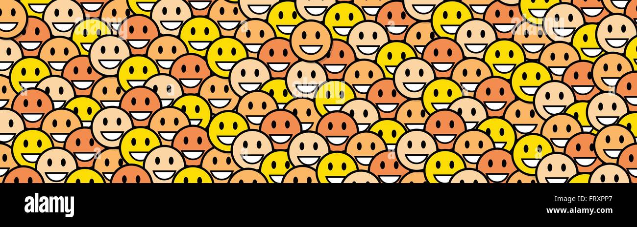 Smile Yellow Faces Background Horizontal Stock Vector Image & Art - Alamy