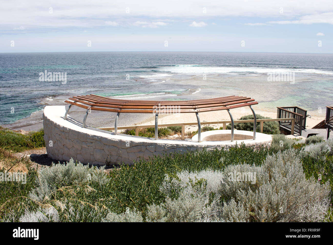 Shell sculpture above beach at Margaret River South Western Australia ...