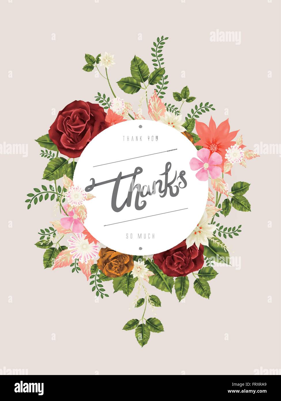 elegant Thanks calligraphy design with fantastic floral elements Stock ...