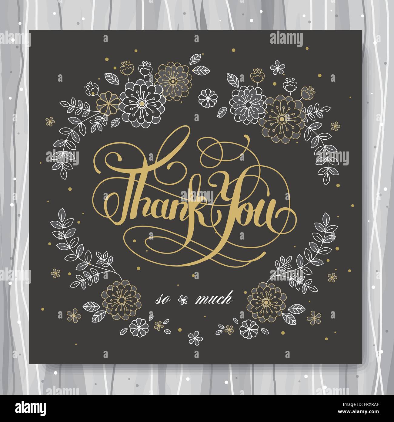 elegant Thank you decorative calligraphy poster design with floral ...