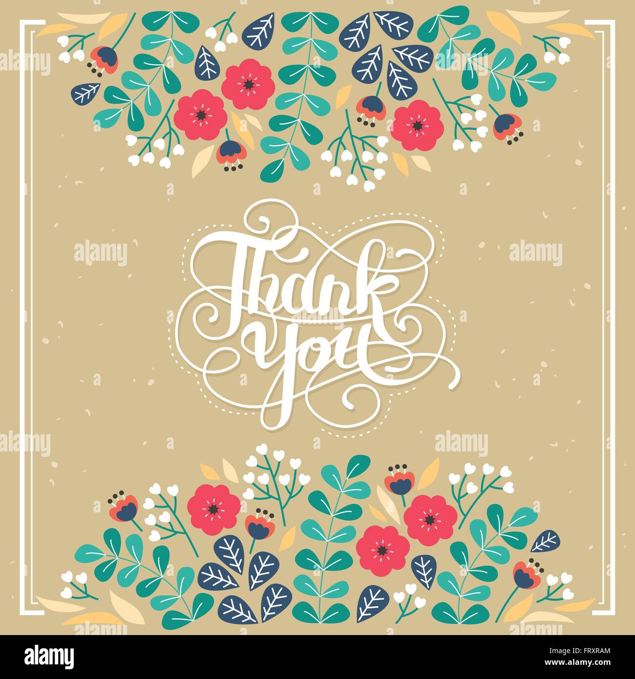 elegant Thank you decorative calligraphy poster design with floral ...