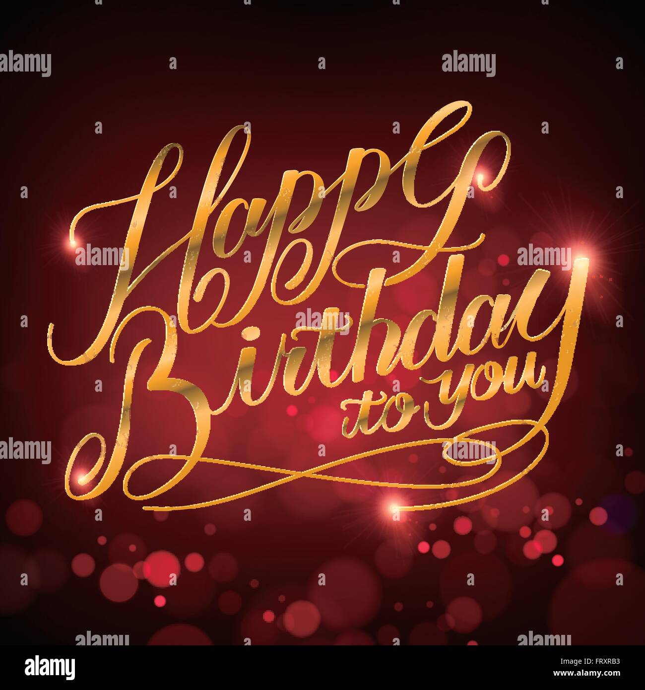 attractive Happy birthday to you calligraphy design over blurred ...