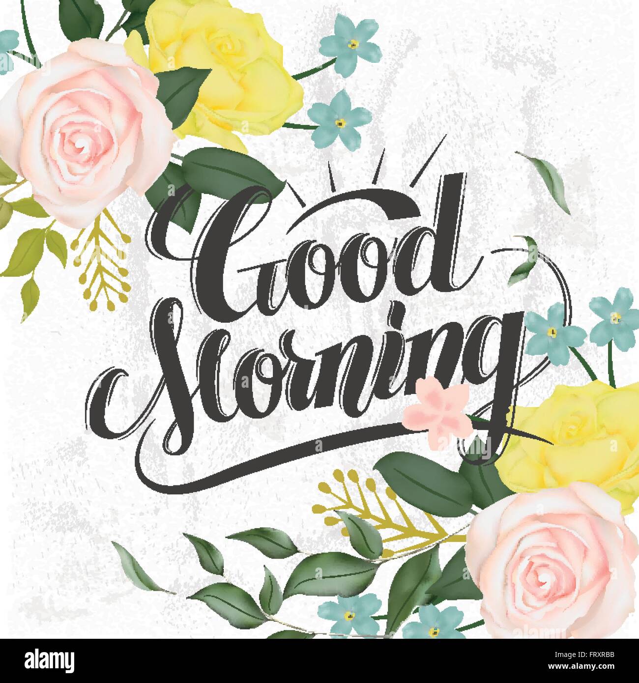 attractive Good morning calligraphy and poster design with floral ...