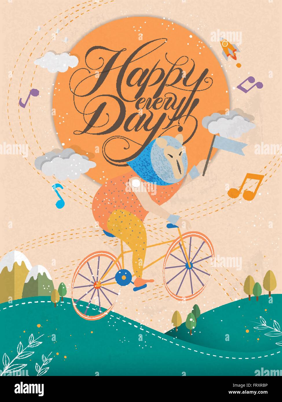 adorable Happy every day calligraphy and poster design Stock Vector ...