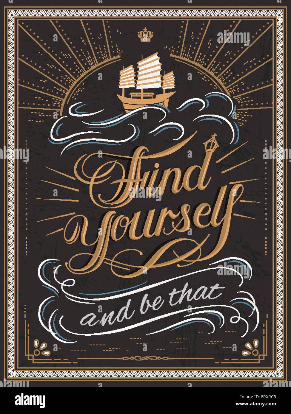 attractive Find yourself calligraphy and poster design Stock Vector ...