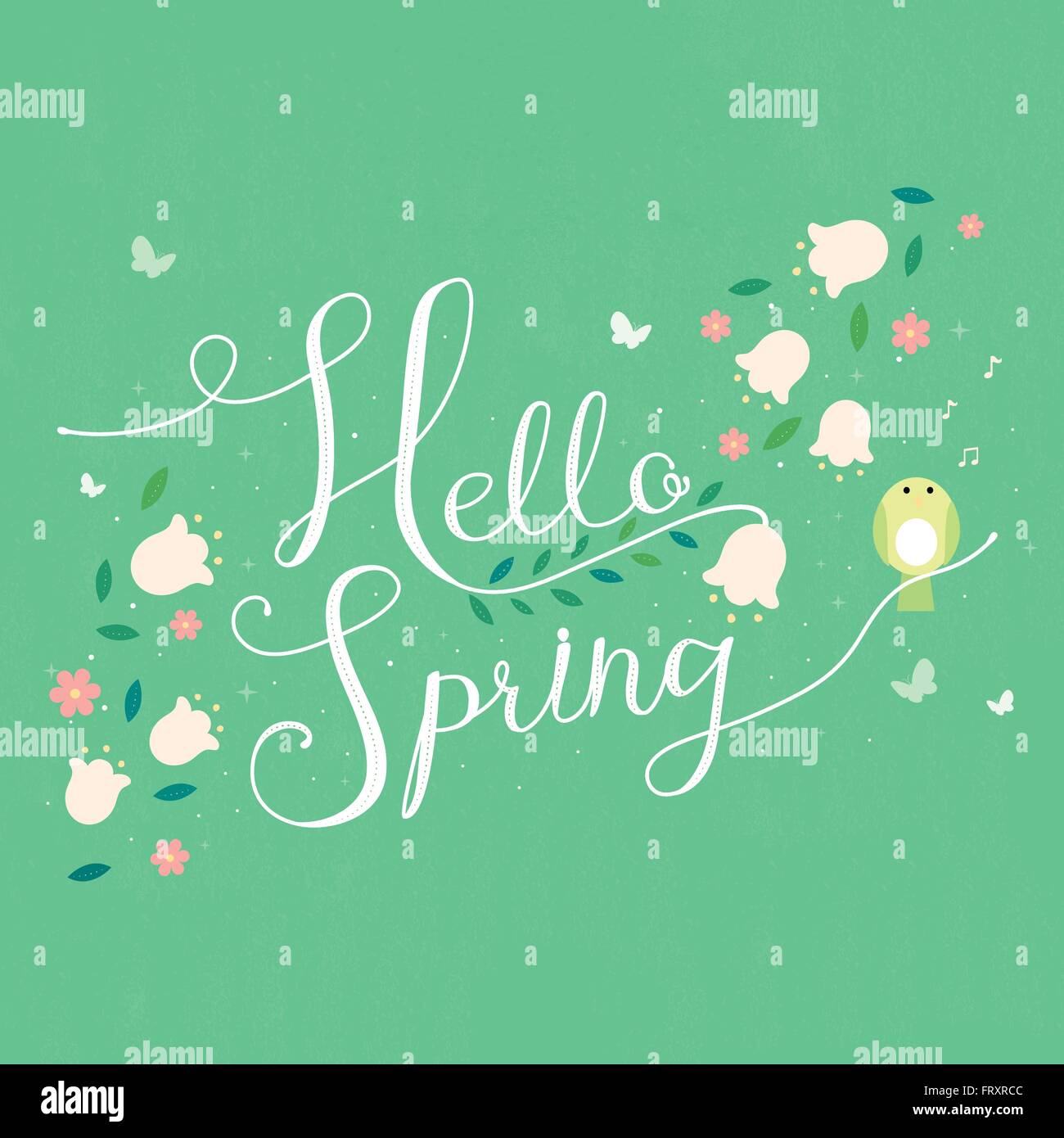 Hello spring handwriting Stock Vector Images - Alamy