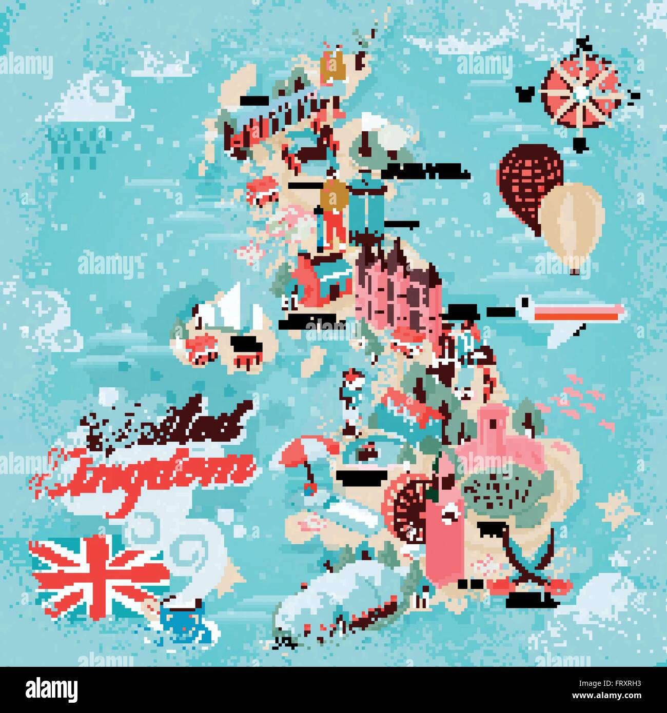 Lovely united kingdom attractions map hi-res stock photography and ...