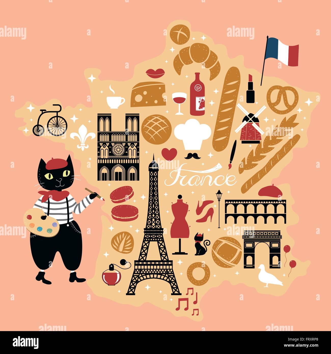 French food map hi-res stock photography and images - Alamy