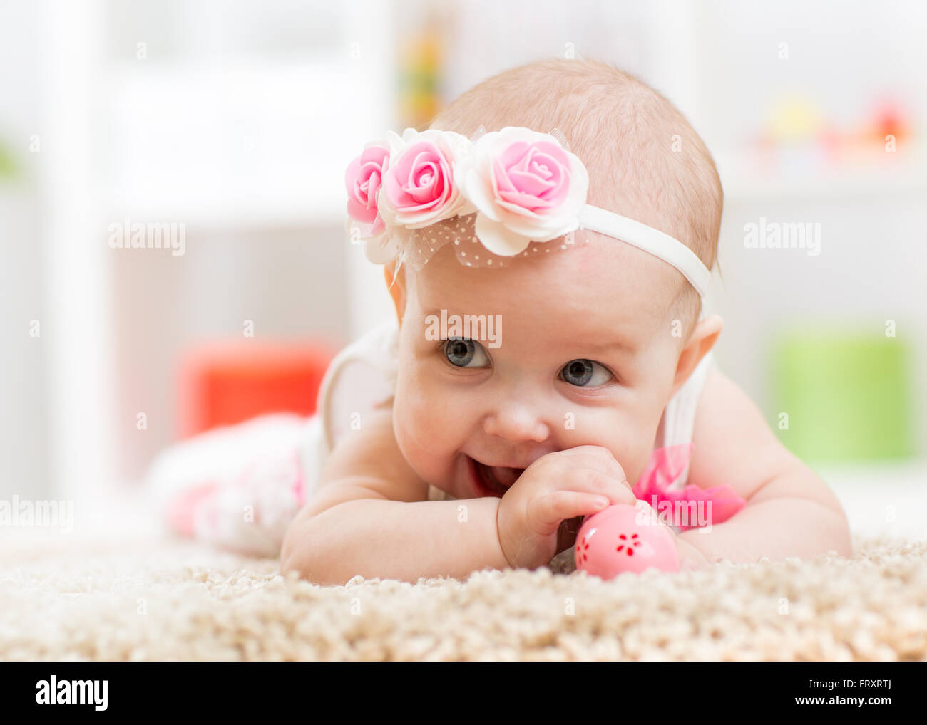 Portrait of pretty baby girl Stock Photo - Alamy