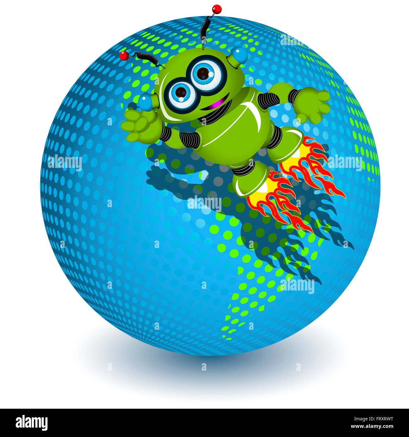 The robot and its planet Cut Out Stock Images & Pictures - Alamy