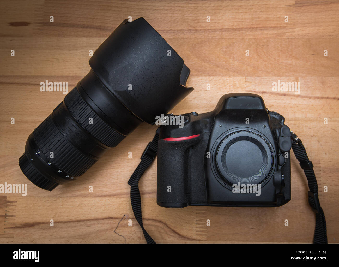 Close up modern DSLR camera and devices Stock Photo - Alamy