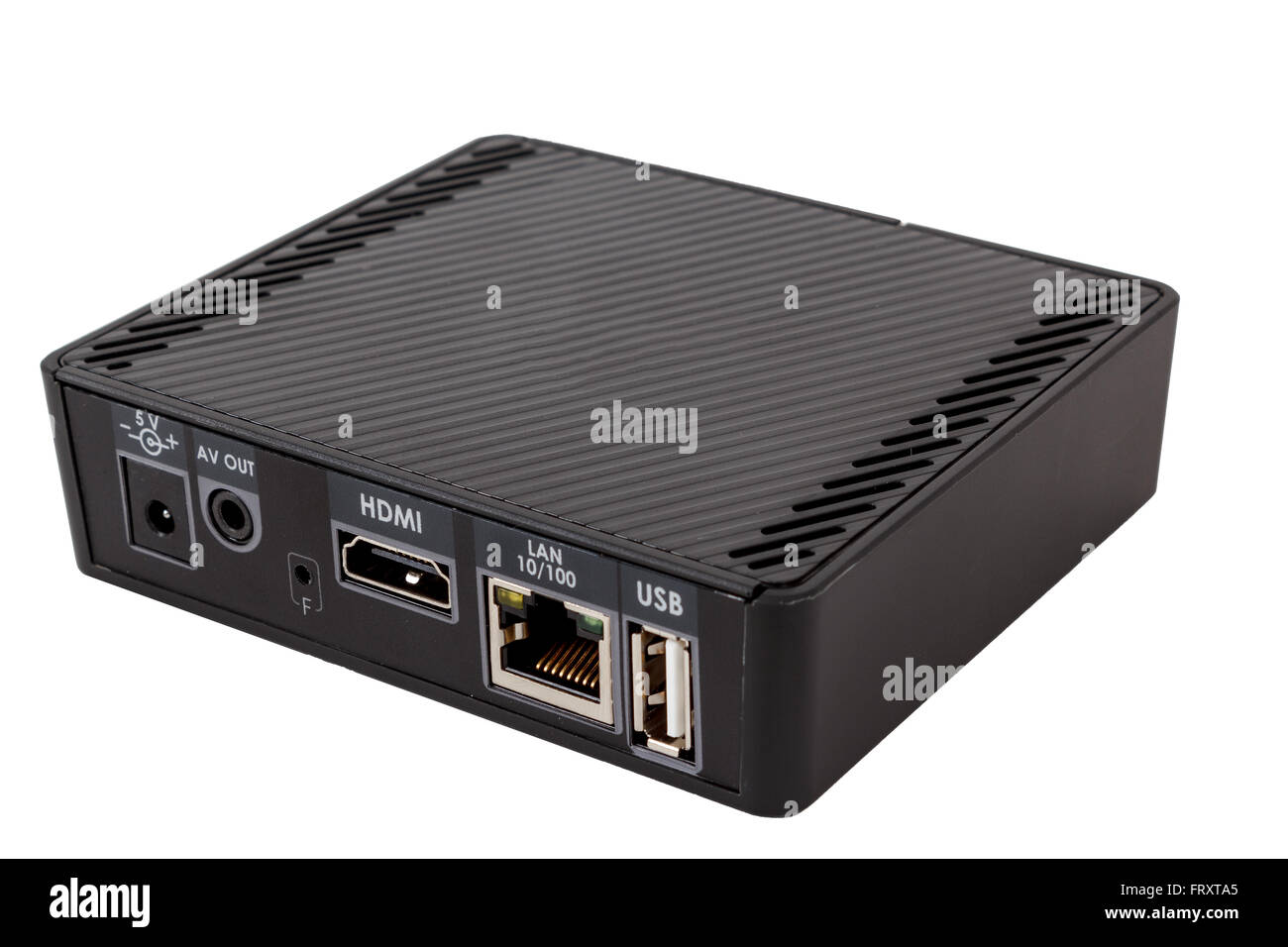 Android TV set top box receiver with isolated on white Stock Photo - Alamy