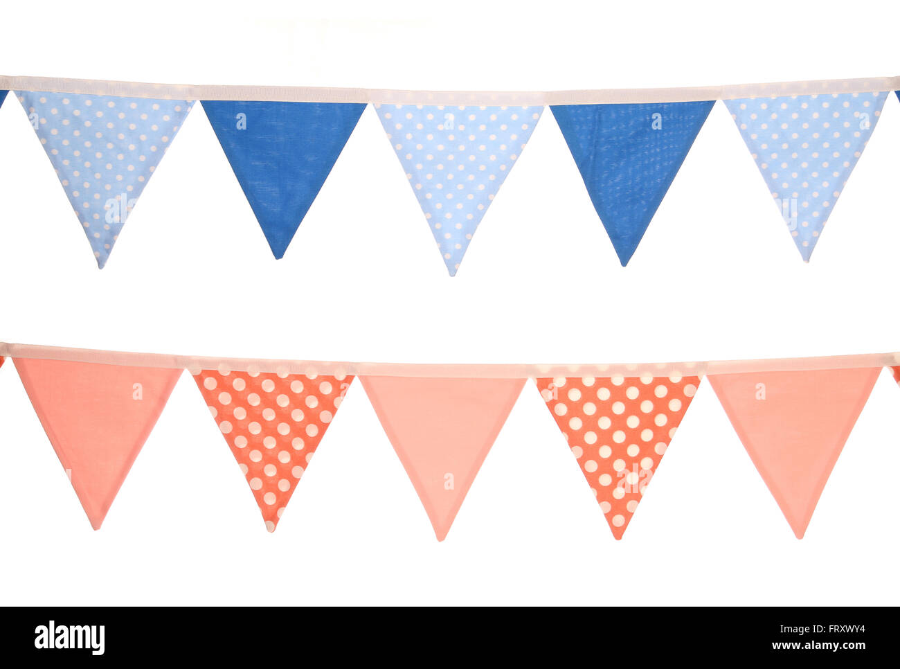 blue and pink bunting decoration isolated Stock Photo - Alamy