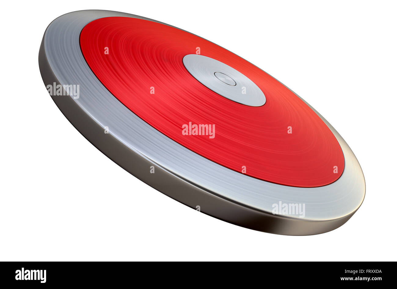A regular athletics discus on an isolated white studio background Stock ...