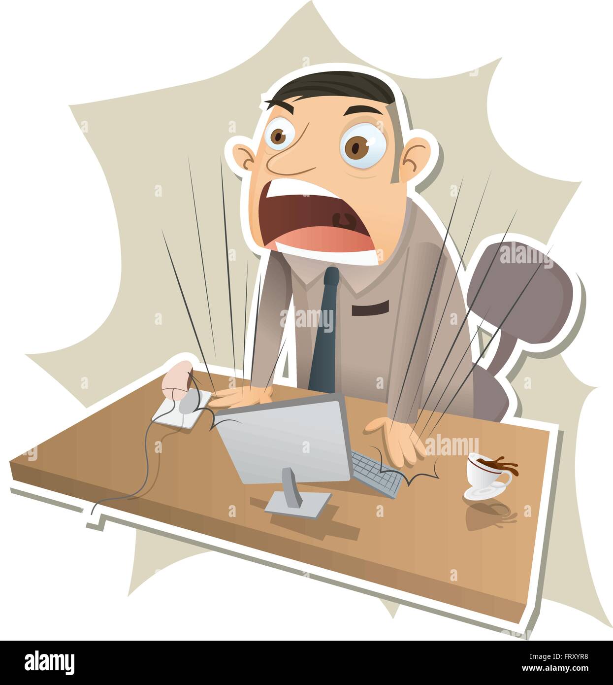 Cartoon angry boss stand up and shouting Stock Vector Image & Art - Alamy
