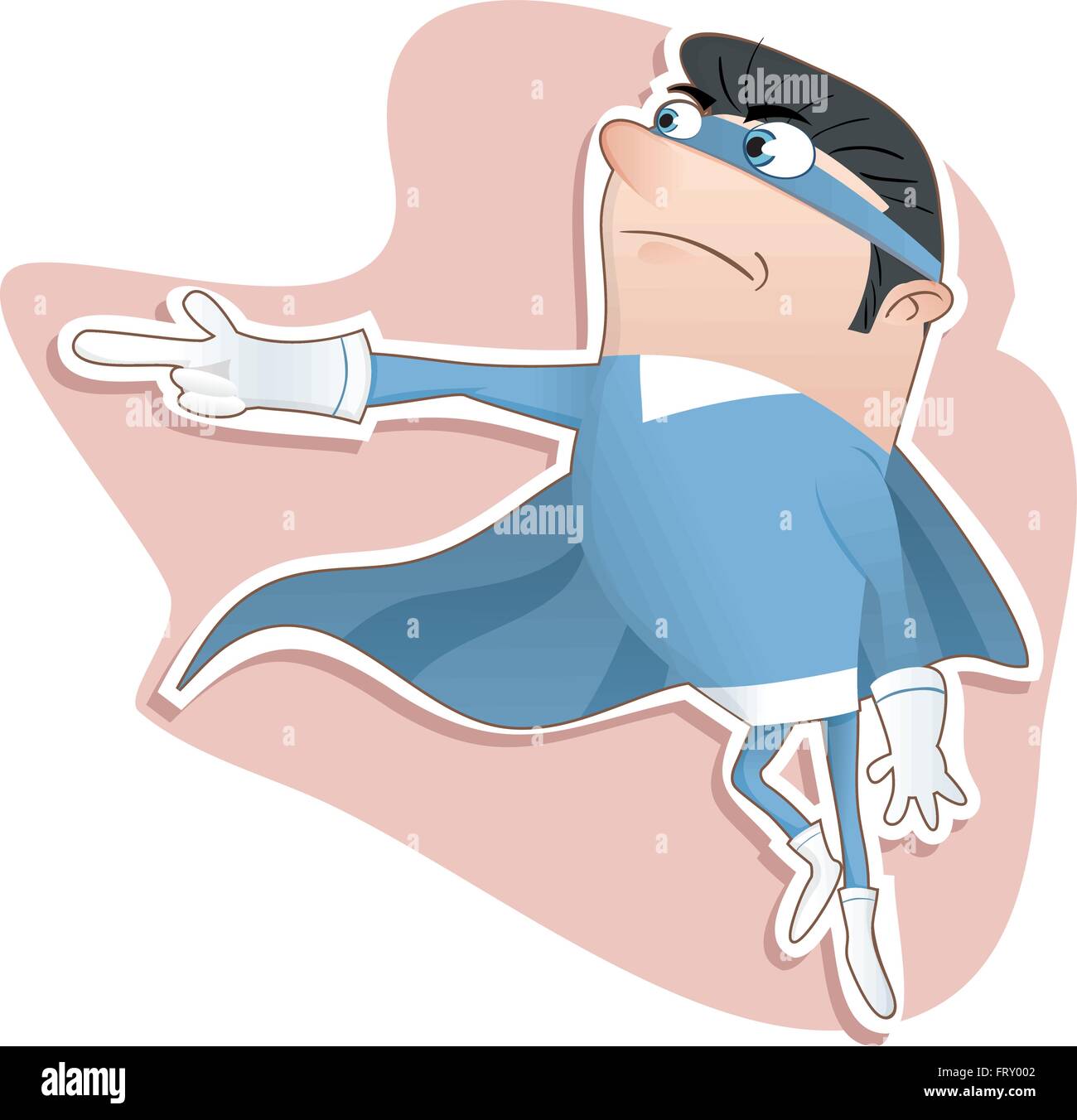 Cartoon super hero flying and pointing on something Stock Vector Image ...