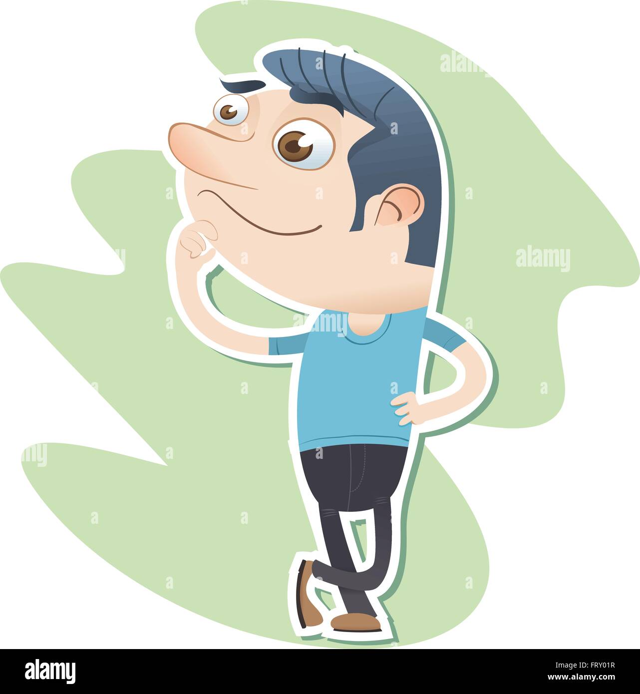 Cartoon young man thinking Stock Vector Image & Art - Alamy