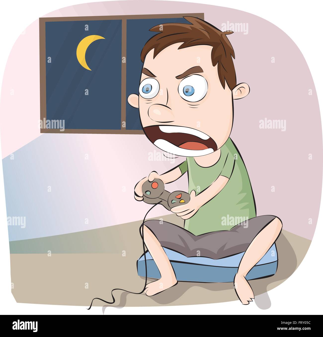 cartoon boy playing games on joystick Stock Vector Image & Art - Alamy