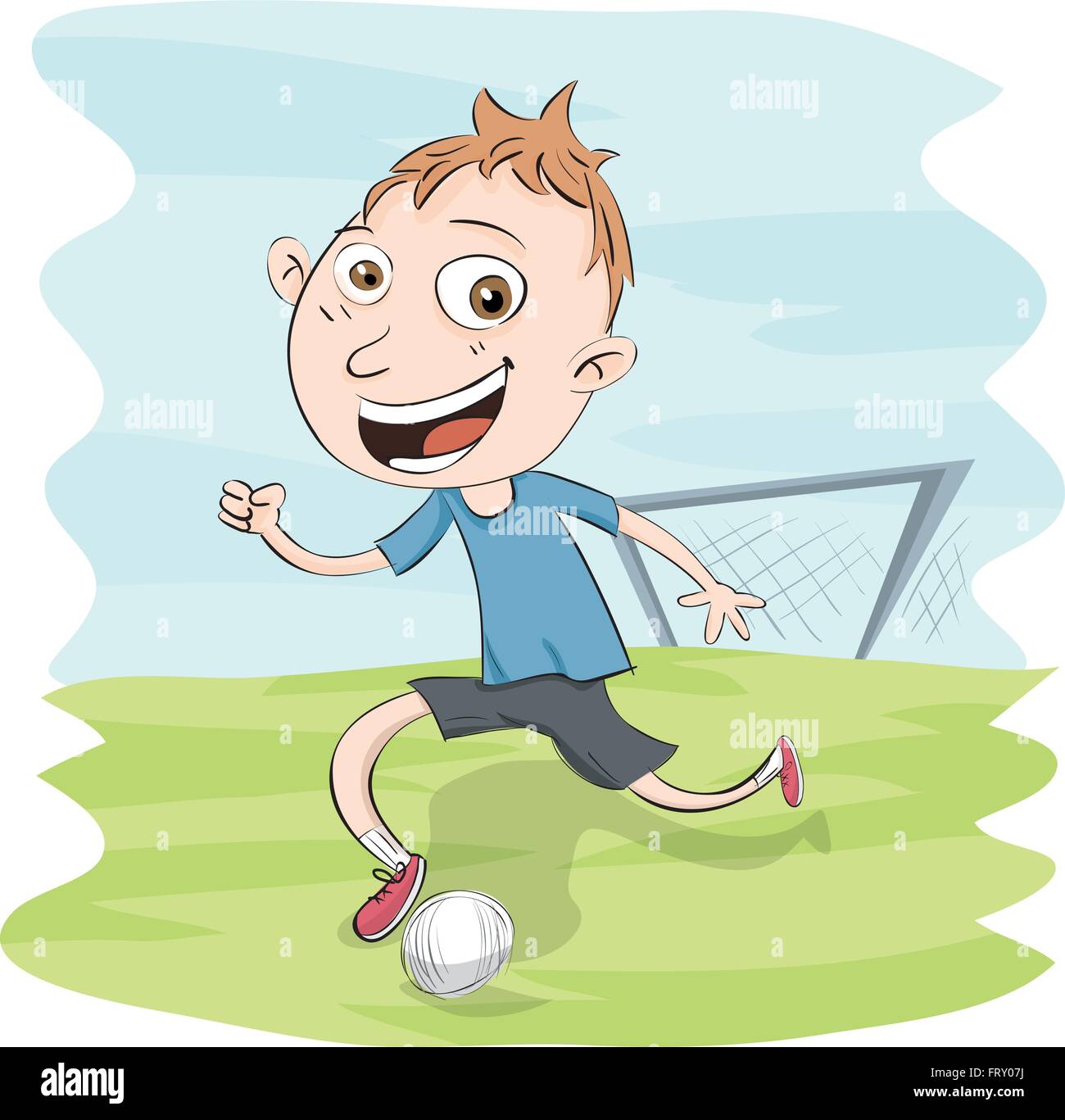 Cartoon boy playing football Stock Vector Image & Art - Alamy