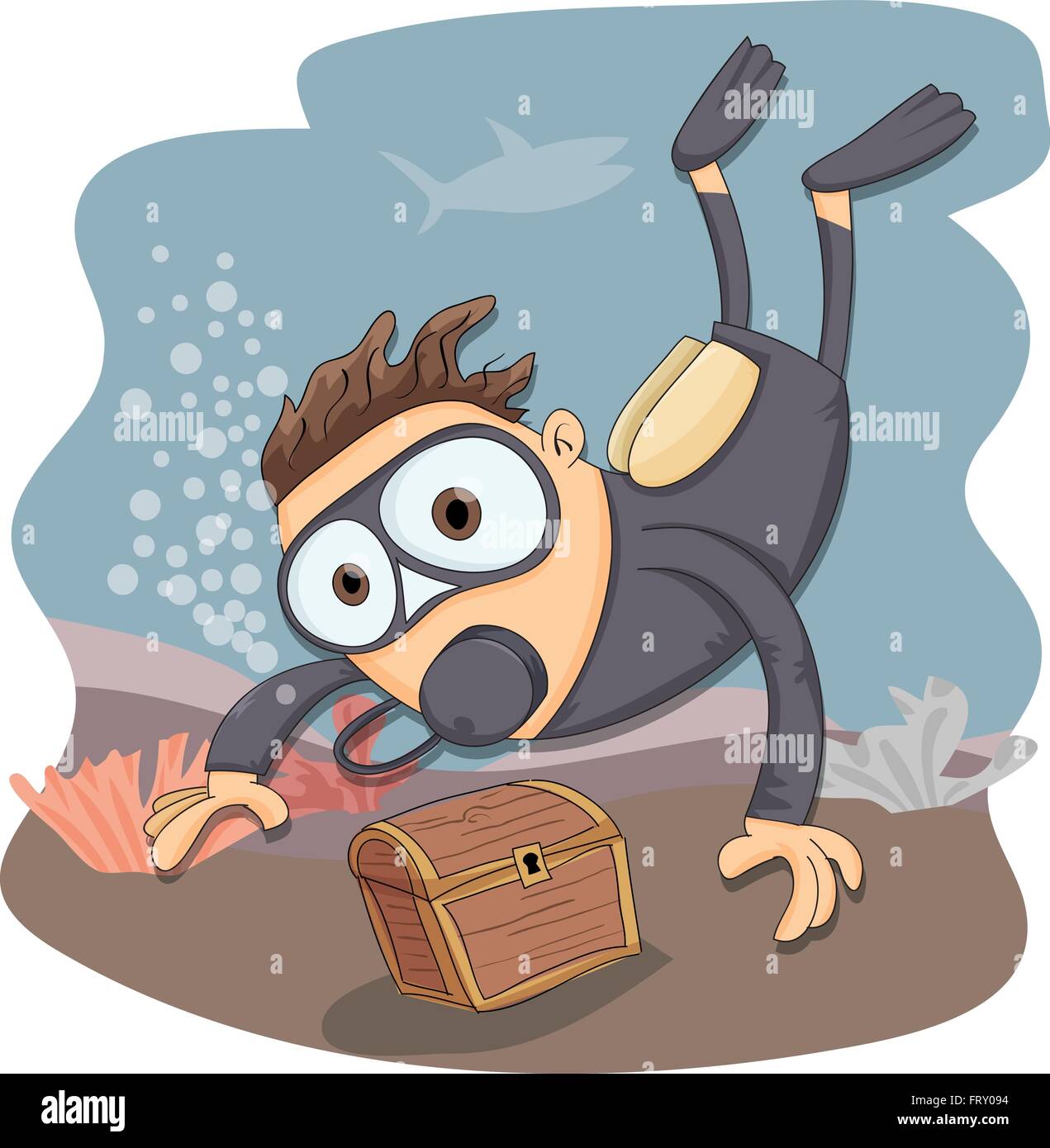 Cartoon man scuba diving hi-res stock photography and images - Alamy