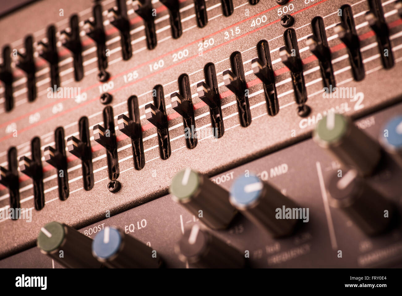 Color image of many buttons in a sound recording studio Stock Photo - Alamy