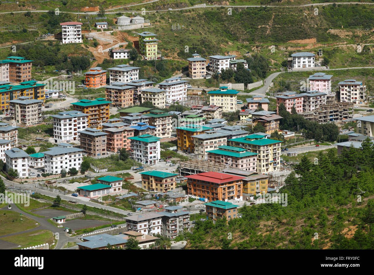Traditional houses in Thimphu, Thimphu District, Bhutan Stock Photo - Alamy