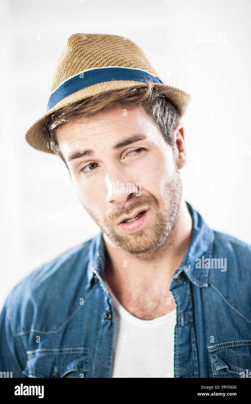 portrait of a man with expressive face Stock Photo - Alamy