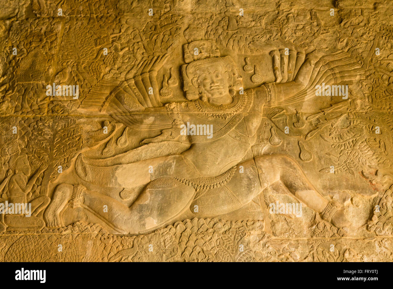 Bas-reliefs on the walls of Angkor Wat, Siem Reap, Cambodia Stock Photo ...
