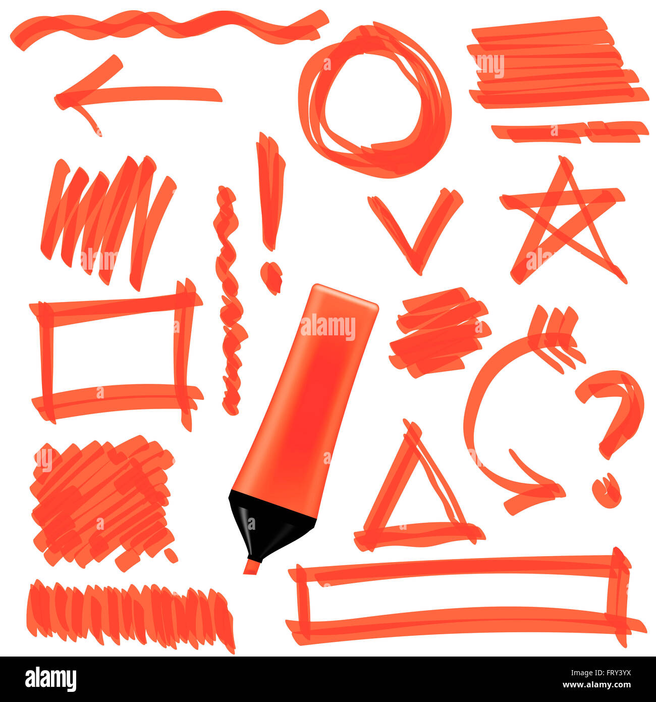Orange Marker Isolated Set of Graphic Signs Stock Photo - Alamy