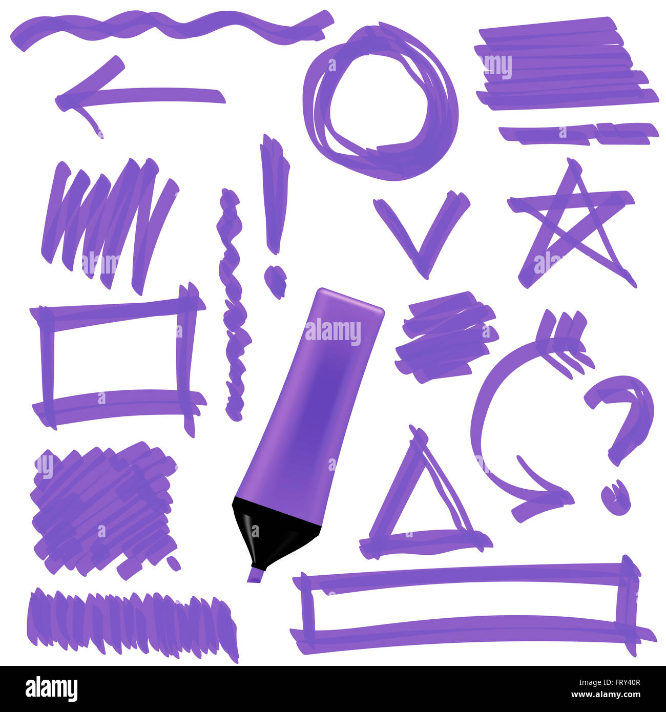 Purple Marker. Set of Graphic Signs. Arrows Stock Photo - Alamy
