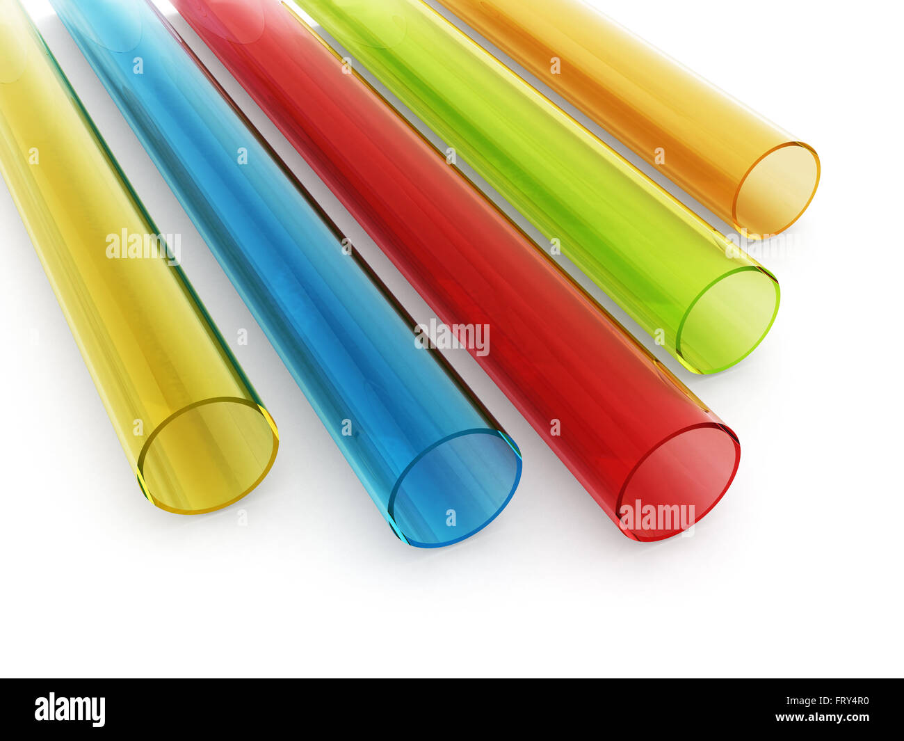 Multi colored acrylic tubes isolated on white background Stock Photo ...