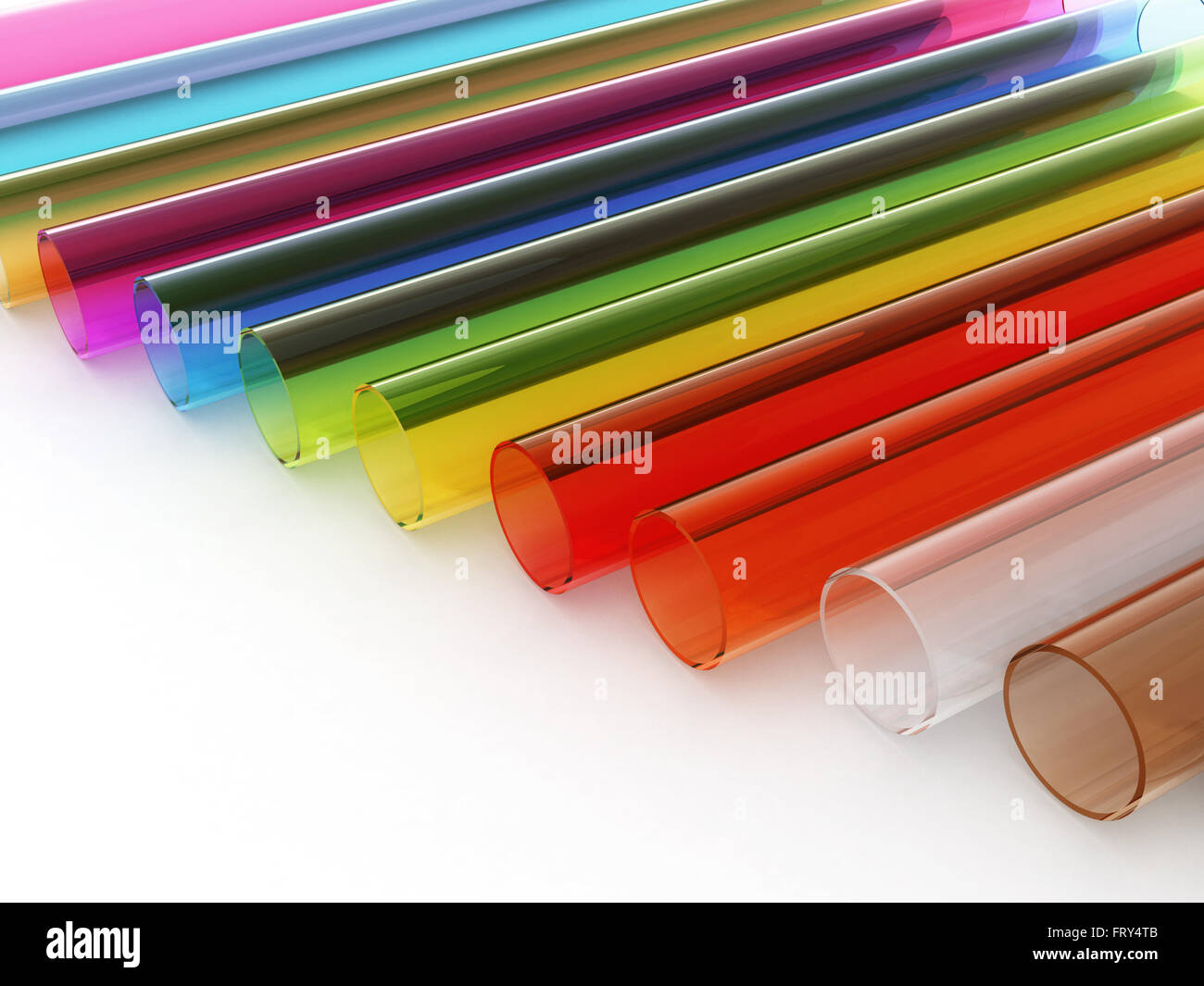 Multi colored acrylic tubes isolated on white background Stock Photo ...
