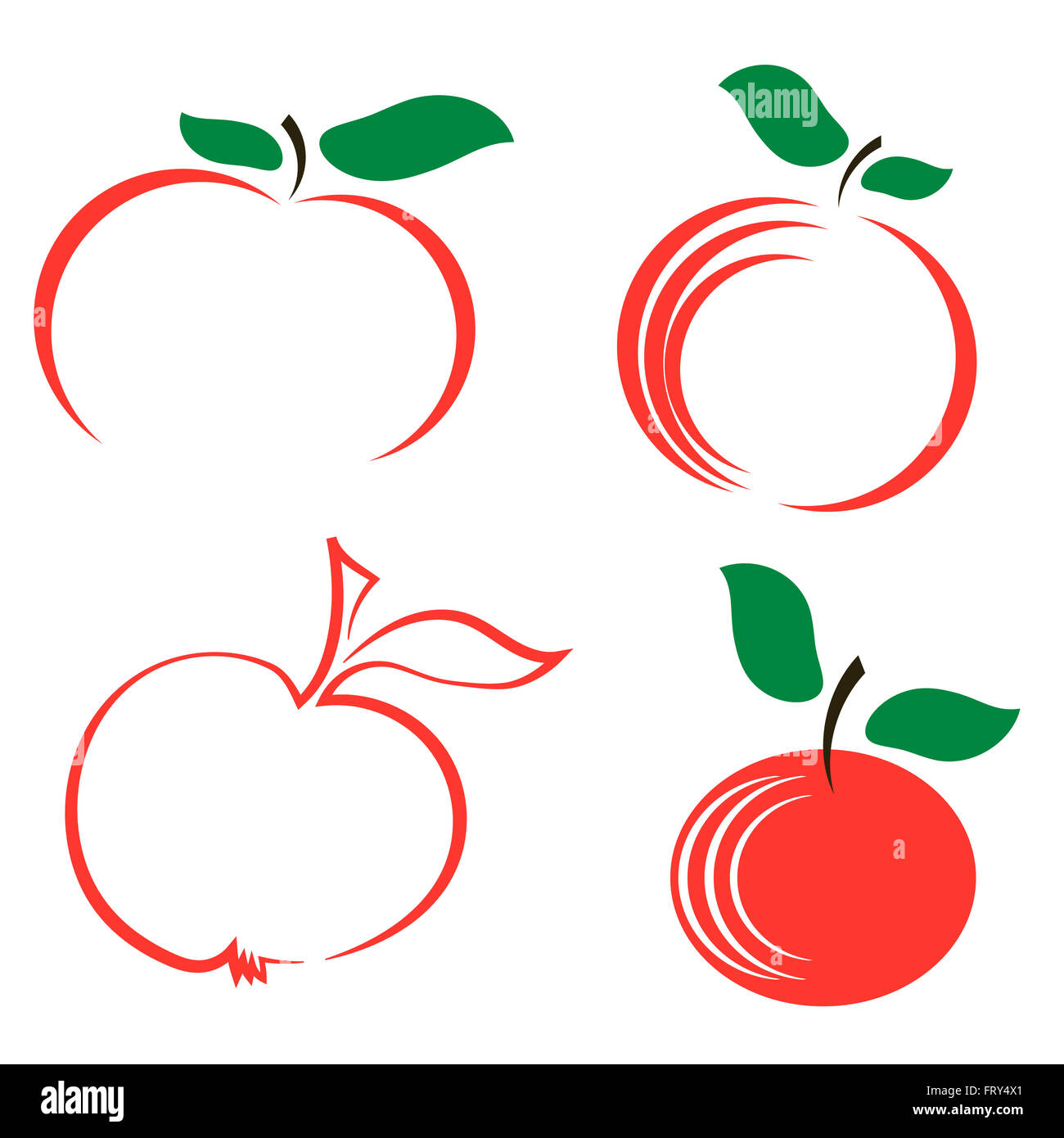 Set of Apple Icons Stock Photo - Alamy