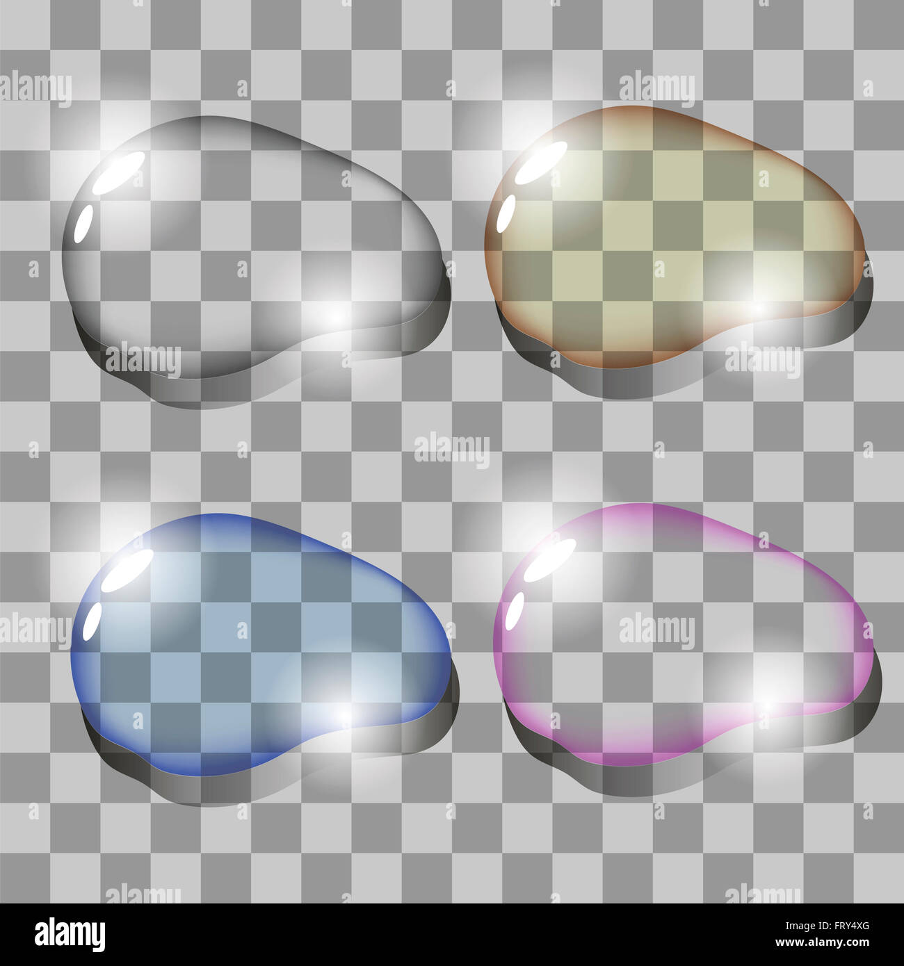 Set of Colorful Water Drops Stock Photo - Alamy