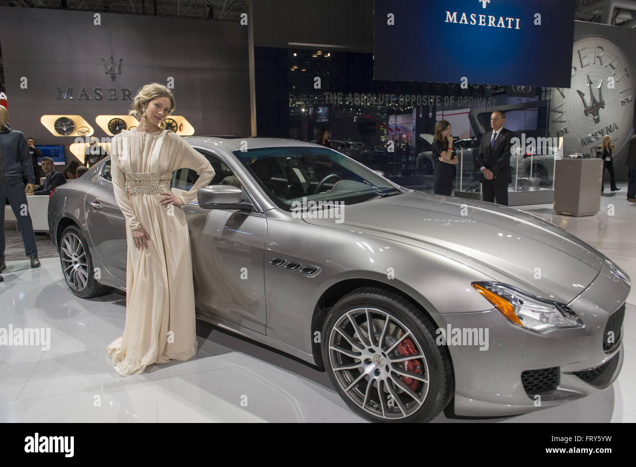 Manhattan, New York, USA. 23rd Mar, 2016. A silver Maserati ...