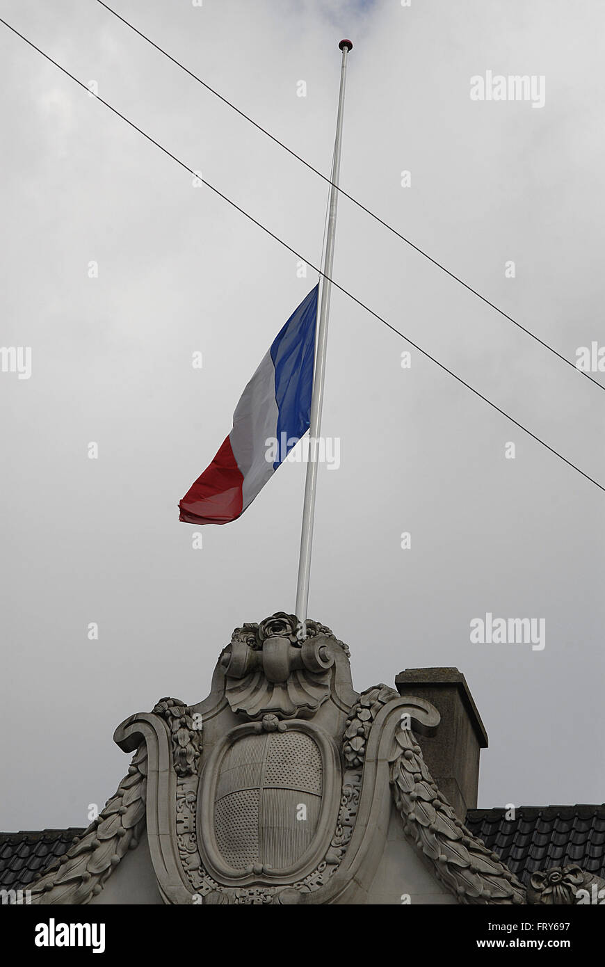Copenhagen, Denmark. 24th March, 2016. France grief with Blegium French ...