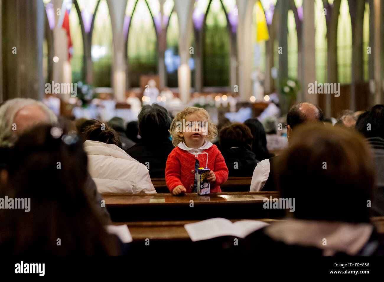 Osorno, Chile. 23rd March, 2016. The Bishop of Osorno Juan Barros ...