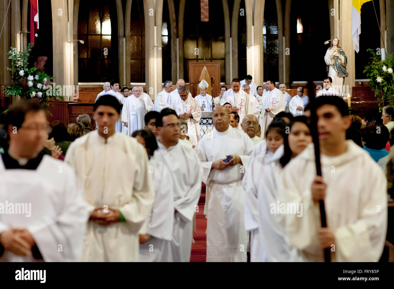 Osorno, Chile. 23rd March, 2016. The Bishop of Osorno Juan Barros ...