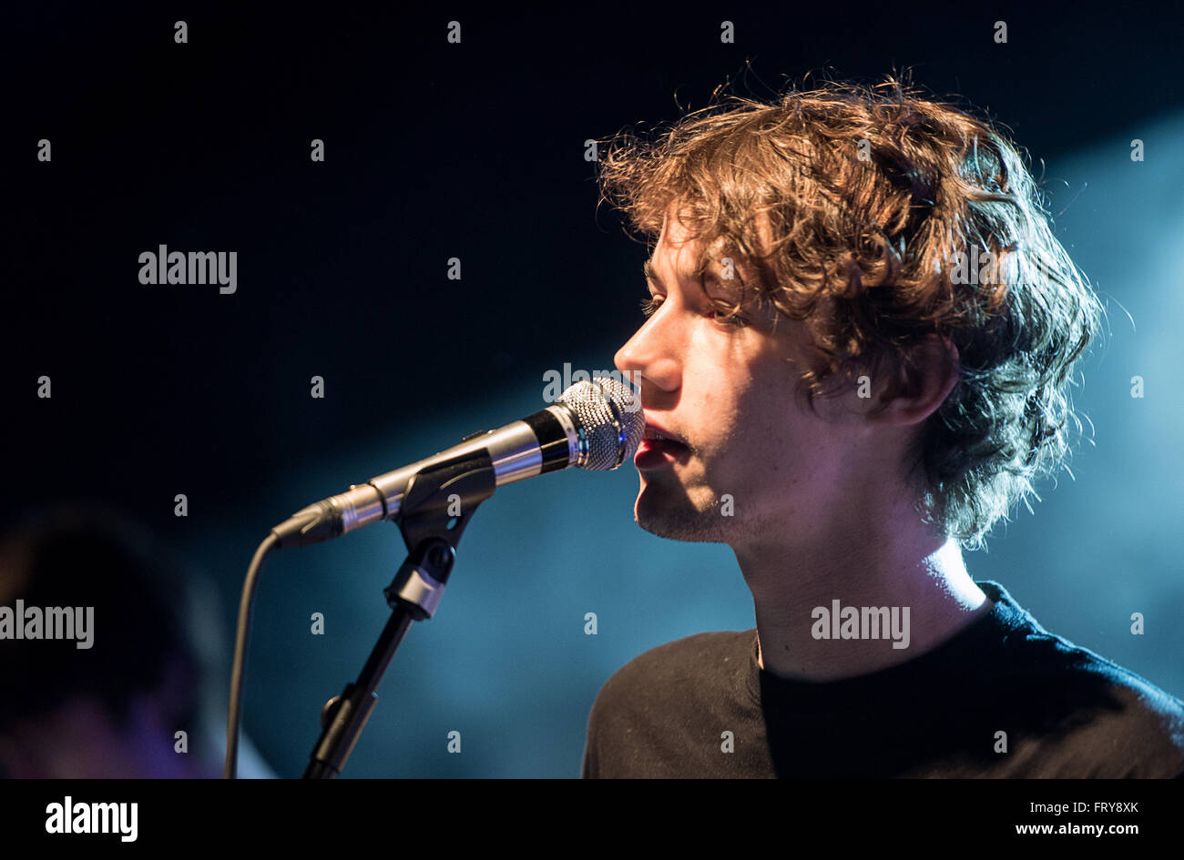 Berlin, Germany. 21st Mar, 2016. Musician Henning May performs during a ...