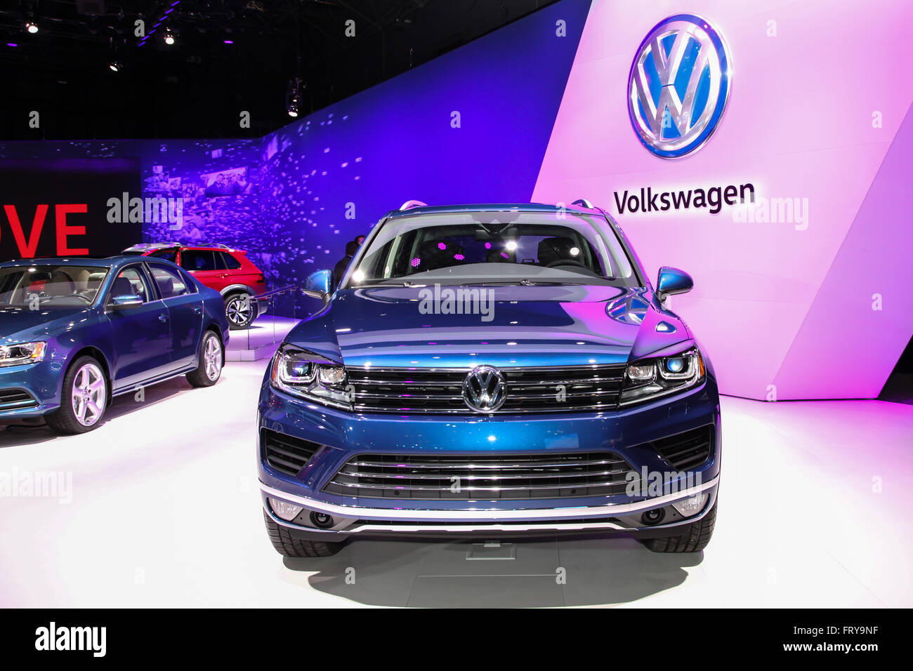 Manhattan, New York, USA. 23rd Mar, 2016. A Volkswagen Touareg shown at ...
