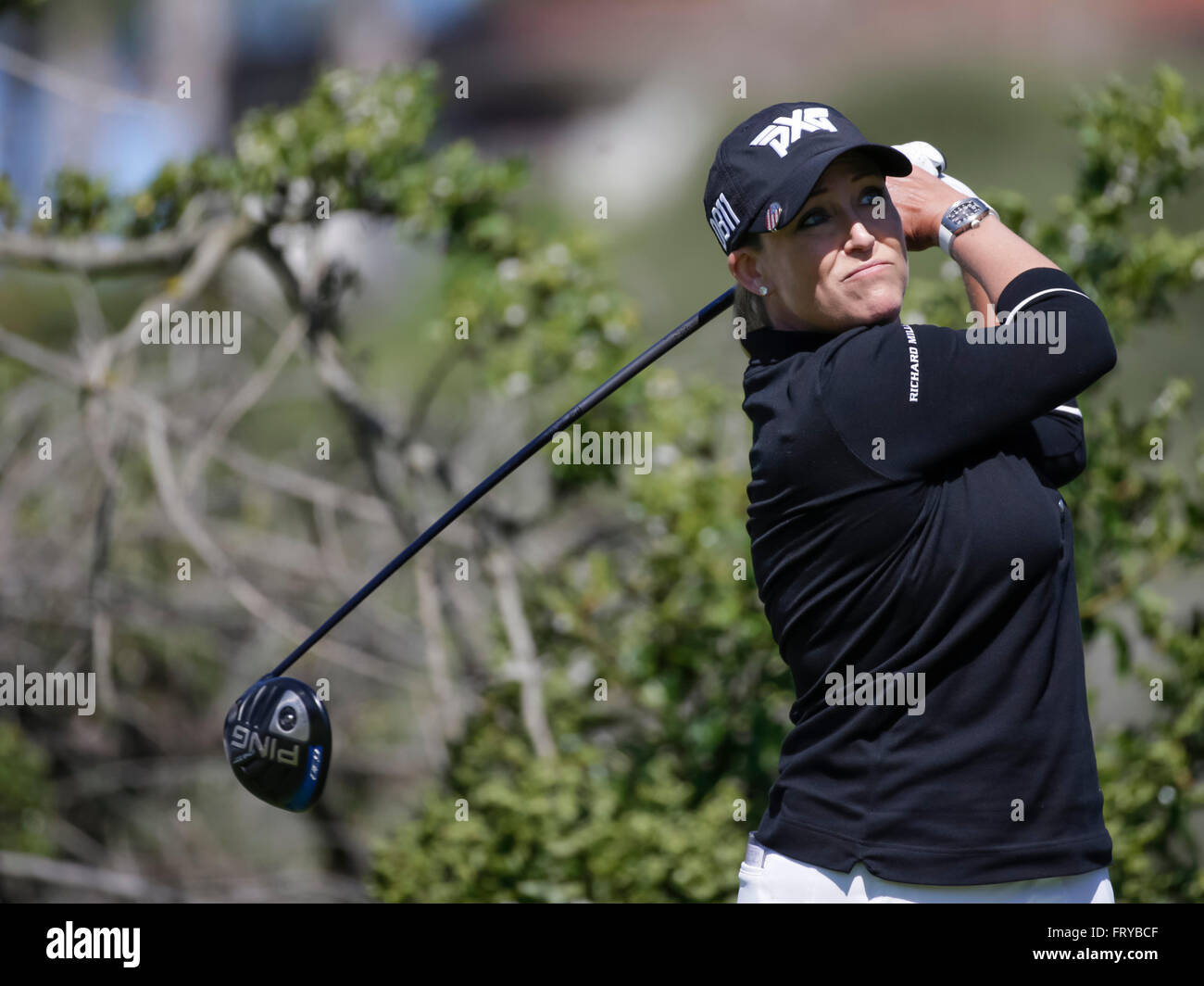 Carlsbad, California, USA. 24th Mar, 2016. Cristie Kerr tees off on the ...