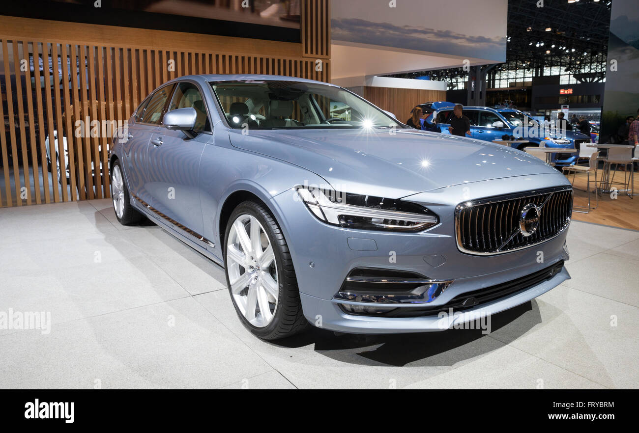New York, NY USA - March 24, 2016: Volvo S90 on display at New York ...