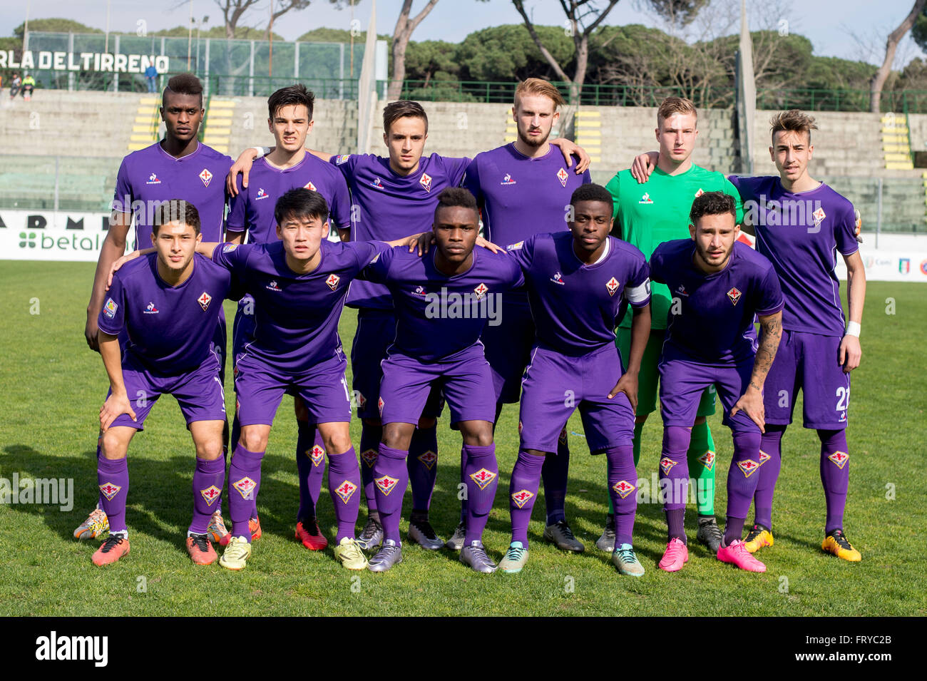 Viareggio, Italy. 15th Mar, 2016. Fiorentina team group line-up ...
