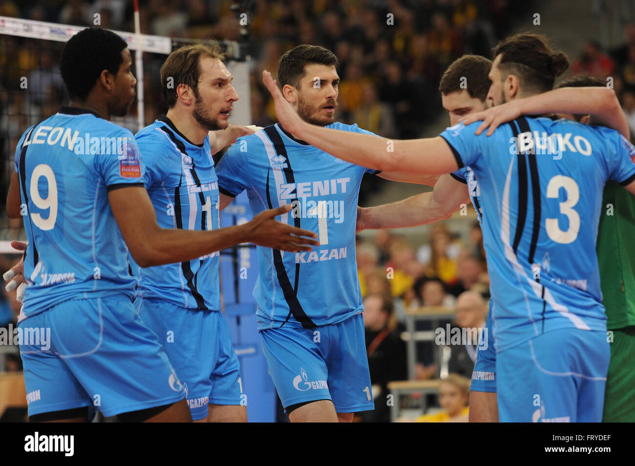 ?ód?, Poland. 24th Mar, 2016. Team Zenit Kazan pictured during the game ...