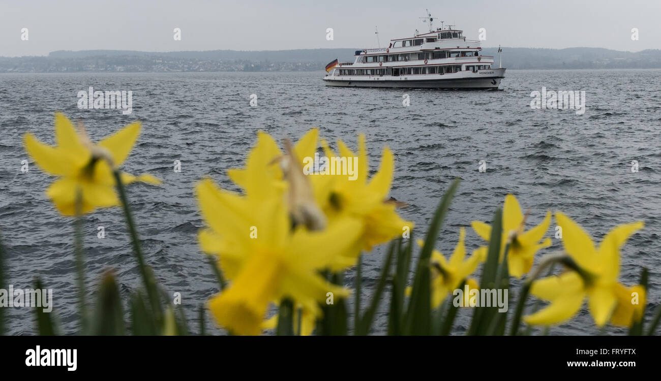 Ueberlingen, Germany. 25th Mar, 2016. The excursion ship "MS Munich" of ...
